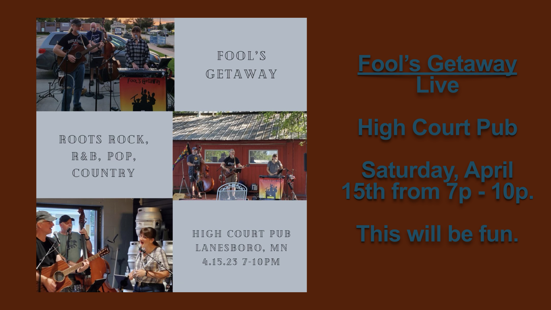 Fool’s Getaway Live at the High Court Pub - The High Court Pub